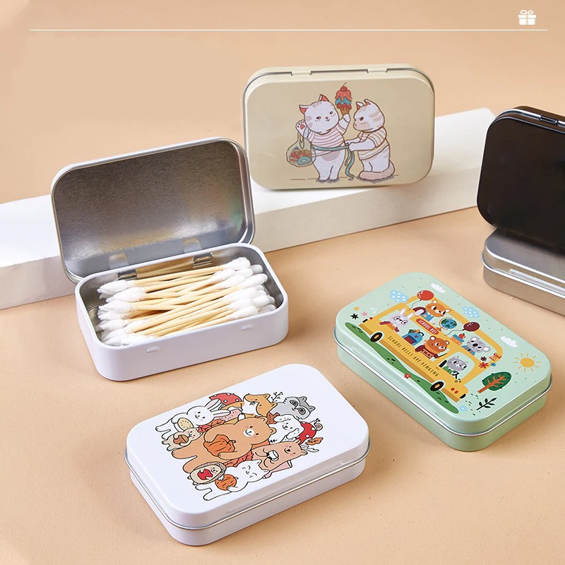 New Cartoon Cat Jewelry Tin Case Sealed Jar Packing Boxes Hairpin Candy ...