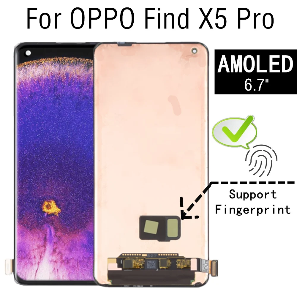 6.7" AMOLED For OPPO Find X5 Pro LCD Display Touch Screen Digitizer ...