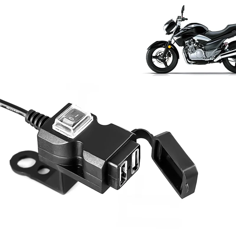 Universal Dual USB Port 12V Waterproof Motorbike Motorcycle Handlebar ...