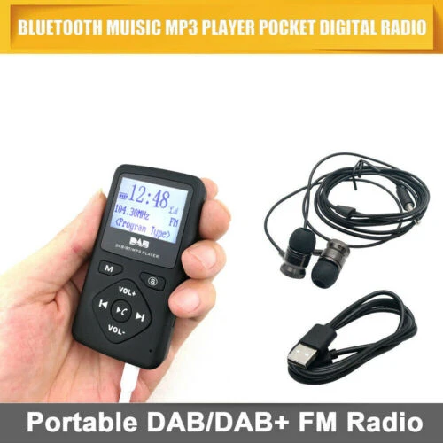 Pocket Digital Audio Dab/dab+ Fm Radio Earphone Bluetooth Mp3 Player ...