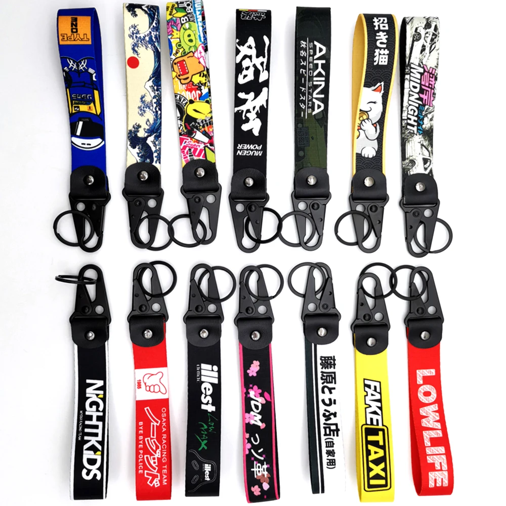 JDM-Culture-Nylon-Strap-Key-Chain-Racing-Car-Keychain-Transfer-Ring ...