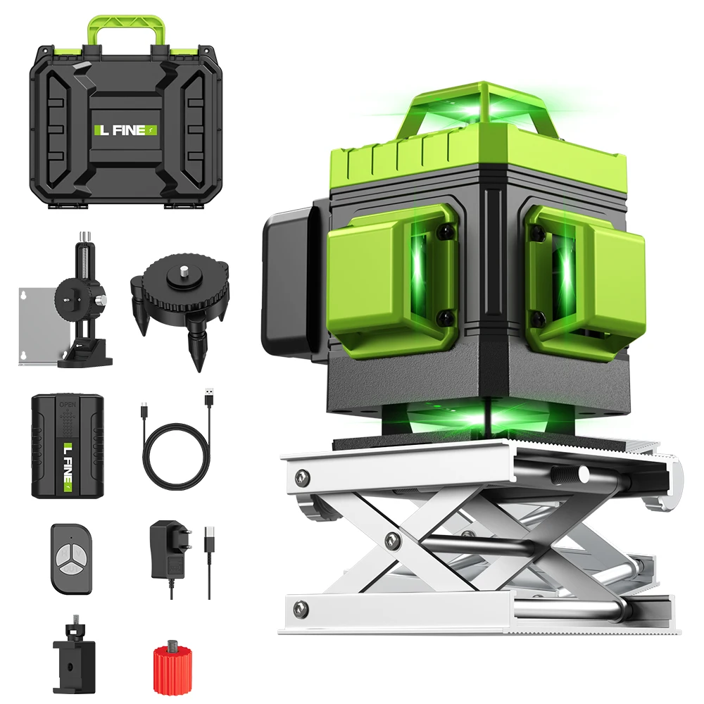 Lfine-Nivel-Laser-16-Lines-Professional-Laser-Level-Horizontal-Vertical-Green-Laser-Automatic ...