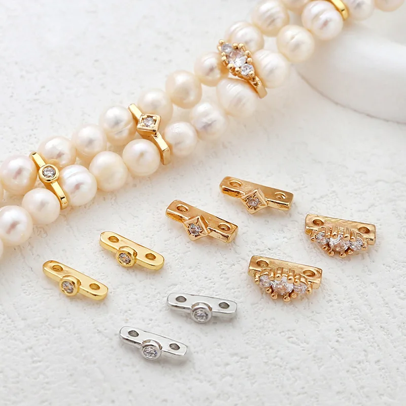 5Pcs-Brass-14K-Gold-Plated-Separator-Bars-Double-Holes-Spacer-Multi ...