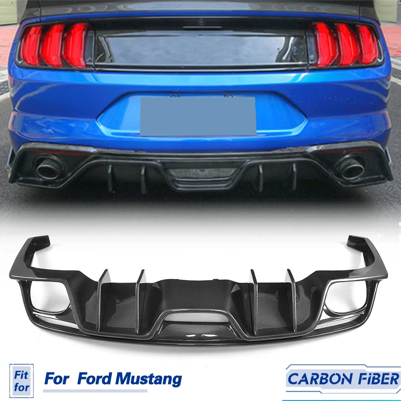 Racing Rear Diffuser Lip Carbon Fiber for Ford Mustang Convertible ...