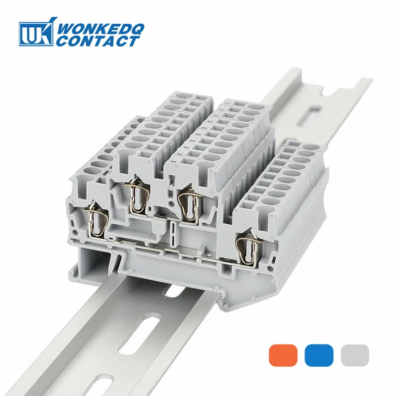 10Pcs-STTB2-5-DIN-Rail-Spring-Terminal-2-Level-Double-2-5-mm-Wire ...