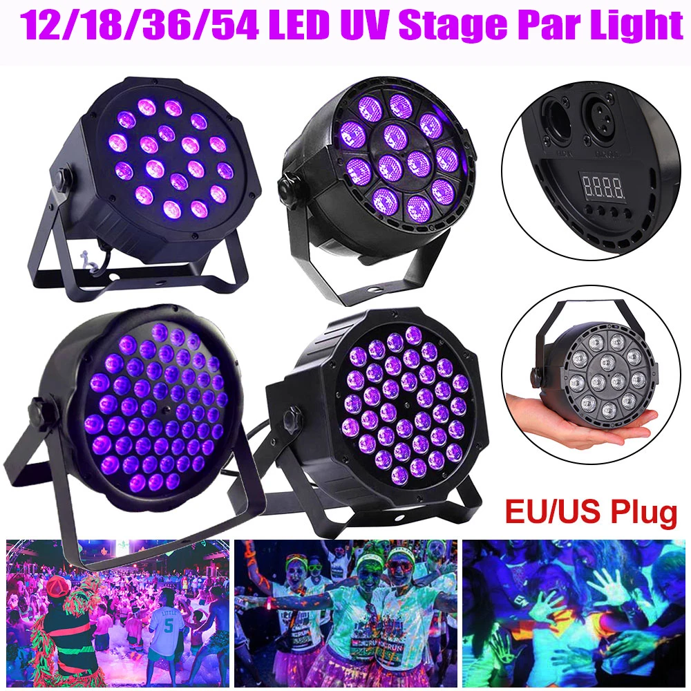 12-18-36-54LED-UV-Stage-Light-DMX-Stage-Sound-Activated-Par-Blacklight ...