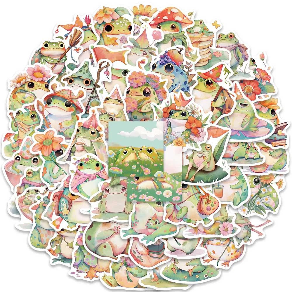 50pcs-Cute-Funny-Cartoon-Colorful-Frogs-Stickers-For-Laptop-Phone ...