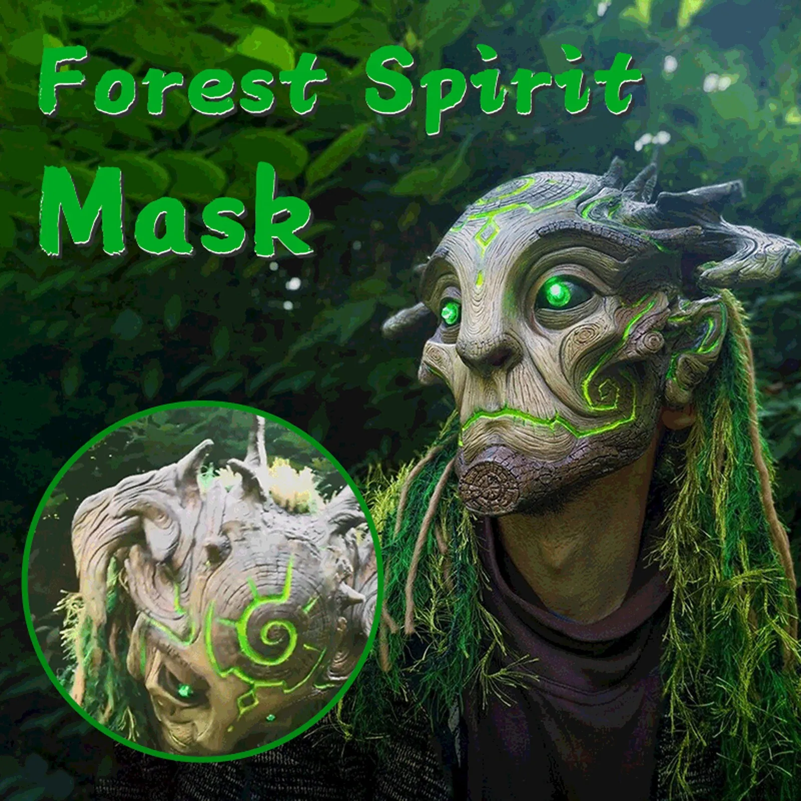Halloween-Green-Man-Elf-Old-Man-Latex-Mask-Forest-Spirit-Elf-Mask-With ...