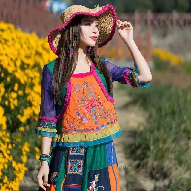 Blusa-china-vintage-de-lino-y-algod-n-para-mujer-camisa-tradicional-con ...