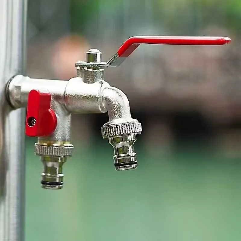 TMOK-1-2x3-4x3-4-Double-Head-Outdoor-Garden-Water-Faucet-1-Inlet-2 ...