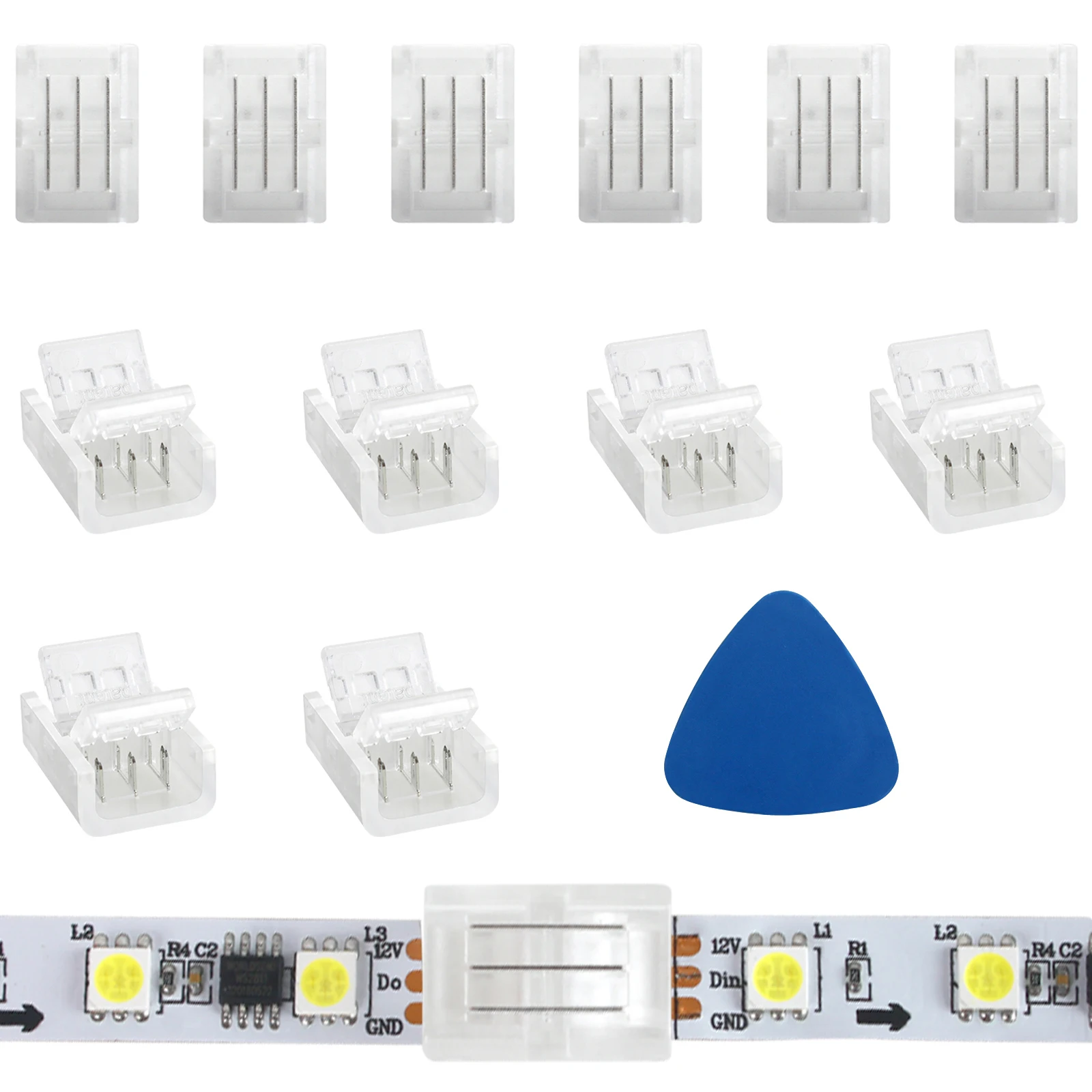 12Pcs-3Pin-LED-Strip-Light-Connectors-Strip-to-Strip-Quick-Connection ...