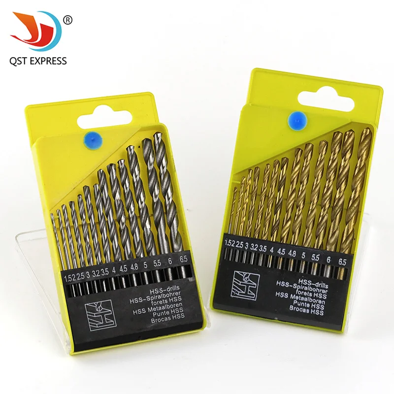 13 Pieces high-Speed Steel Round Drill Bit Set Spiral Drill Bit ...