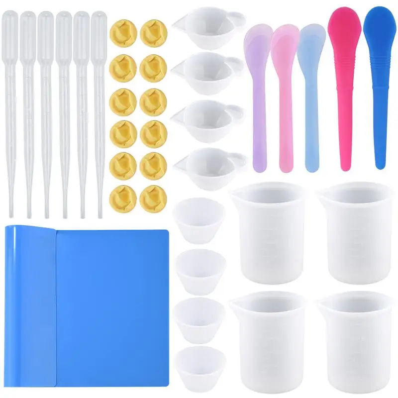 Epoxy-Resin-Tools-Kits-Silicone-Measuring-Cups-Stirring-Stick-Silicone ...