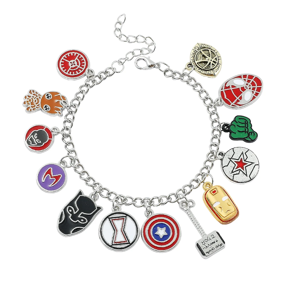 Superhero Charms Bracelets Avengers Cute Enamel Pendant Bracelet ...