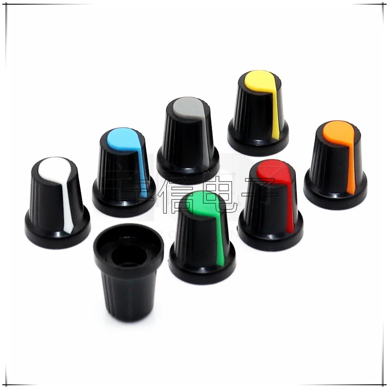 10PCS-15-16-5MM-Two-color-Plastic-Knob-Cap-Flower-Shaft-6MM ...