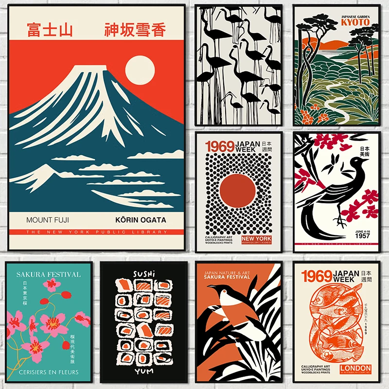 Vintage-Culture-of-Japan-Posters-and-Prints-Canvas-Painting-Nature ...