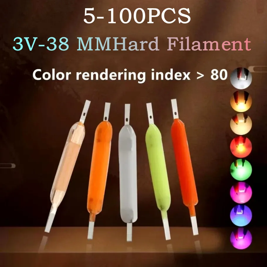 3V 38mm filamento LED multicolor COB Edison bombilla lámpara diodos de ...