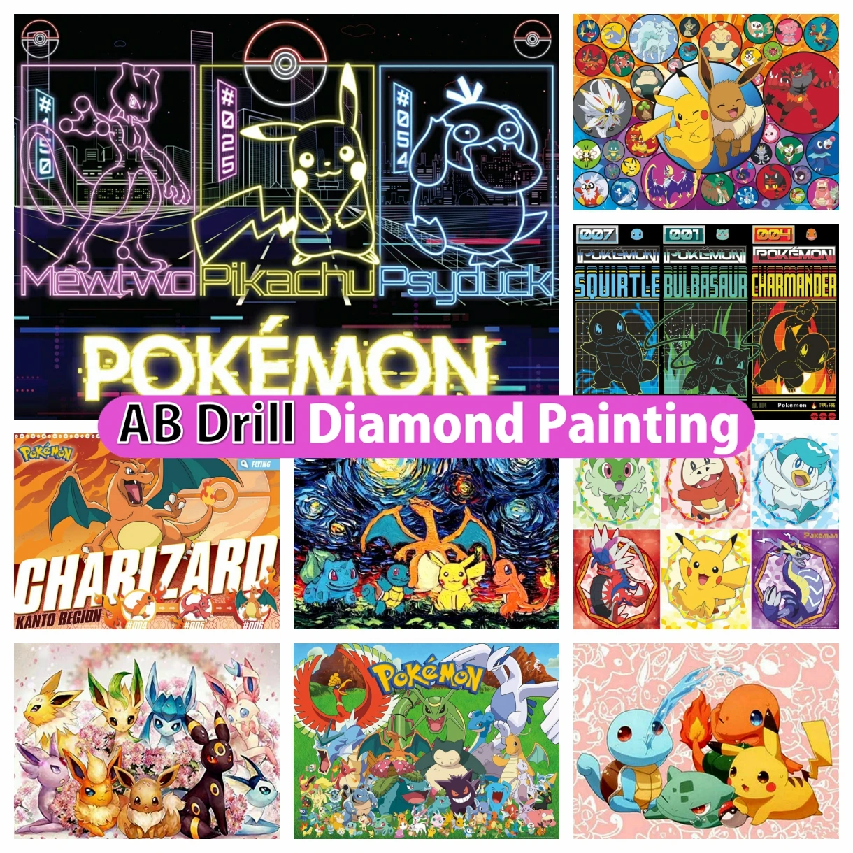Pokemon-Pikachu-Anime-Cartoon-5D-DIY-AB-Diamond-Painting-Cross-Stitch ...