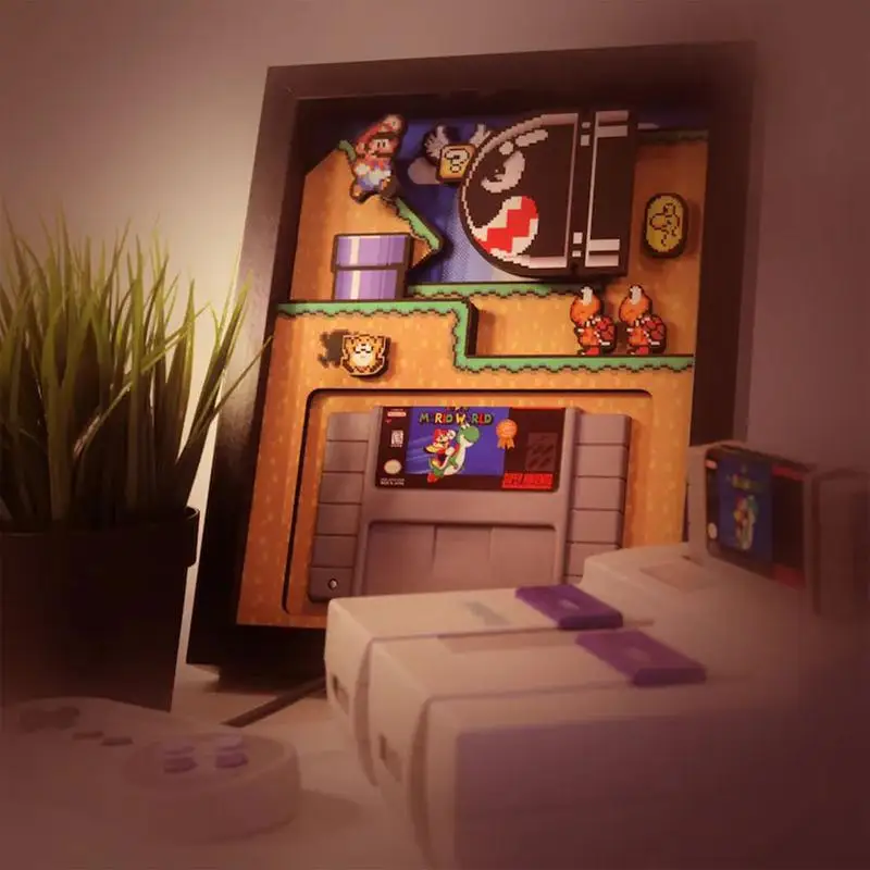 Retro-Picture-Frame-Unique-Shadowbox-Art-Nostalgic-Arcade-Games-Wall ...