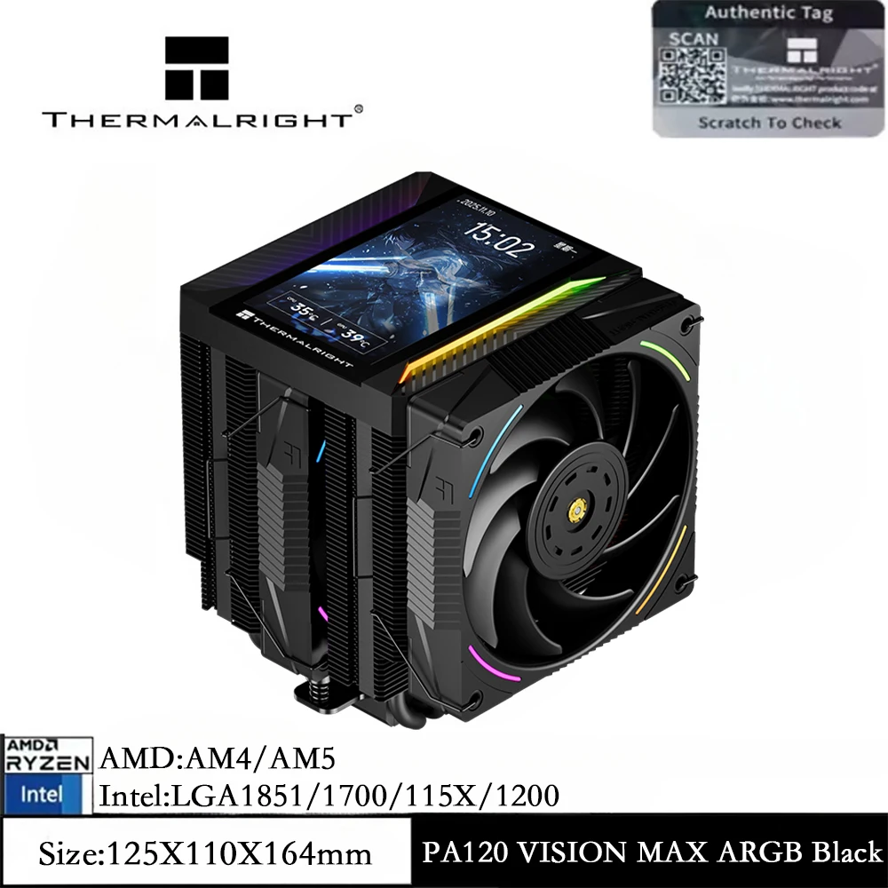 Thermalright Peerless Assassin 120 Vision MAX ARGB CPU Air Cooler, Dual ...