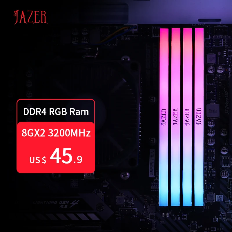 JAZER RGB RAM 16GB(8GBx2) 3200MHz 3600MHz DDR4 DIMM Memoria Ram RGB ...