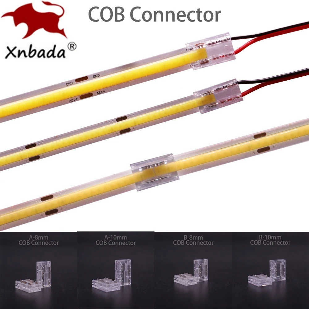 COB-LED-Strip-Solderless-Connector-Light-Transparent-Connector-For-8mm ...