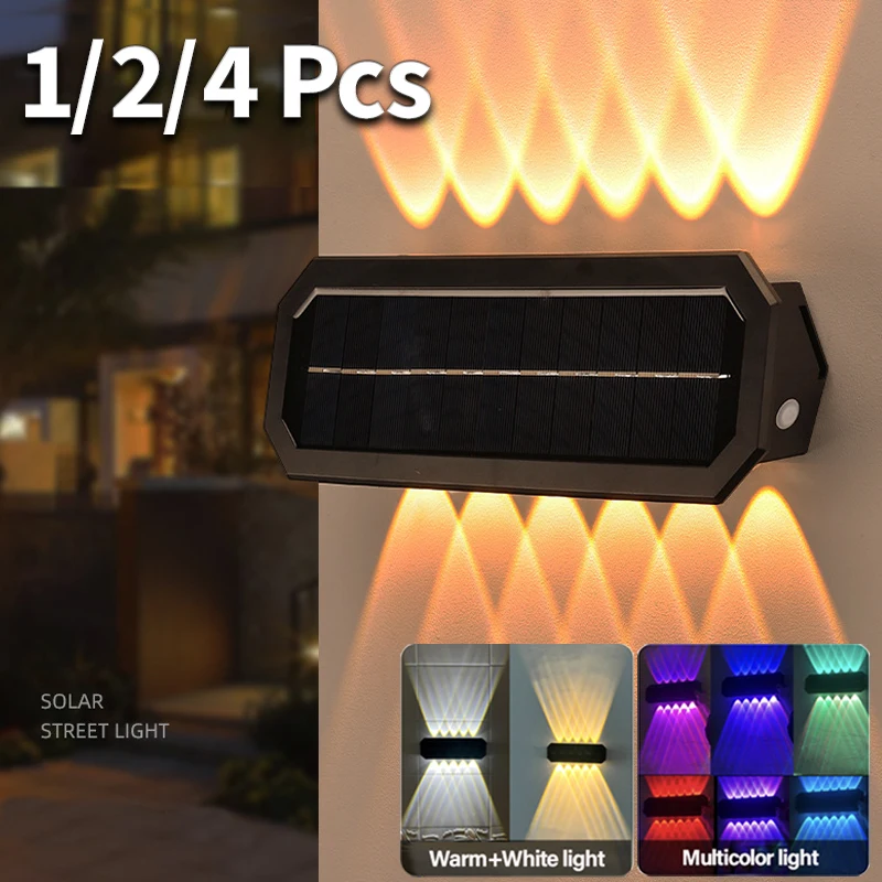 1-2-4-Pcs-Solar-LED-Wall-Light-Outdoor-Porch-Lights-IP65-Waterproof ...