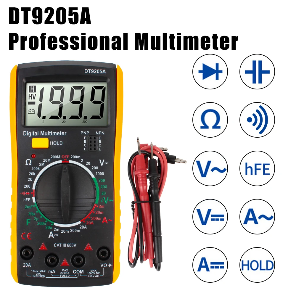 HFE-Diode-Tester-Multimeter-Multimeter-AC-DC-Professional-Measure-Tool ...
