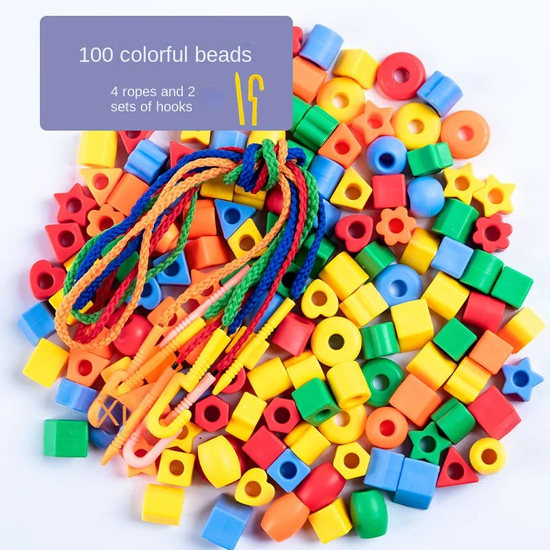 Rainbow-Lacing-Beads-25-Beads-3-Strings-Montessori-Toys-Threading-Toys ...