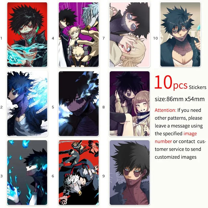 Dabi Anime Character Game Stickers 10pcs Collection Cosplay Decoration ...