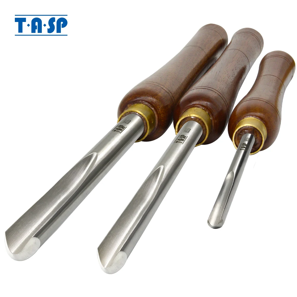 TASP Bowl Gouge HSS Woodturning Tools 1/2" & 3/8" V shaped Flute ...