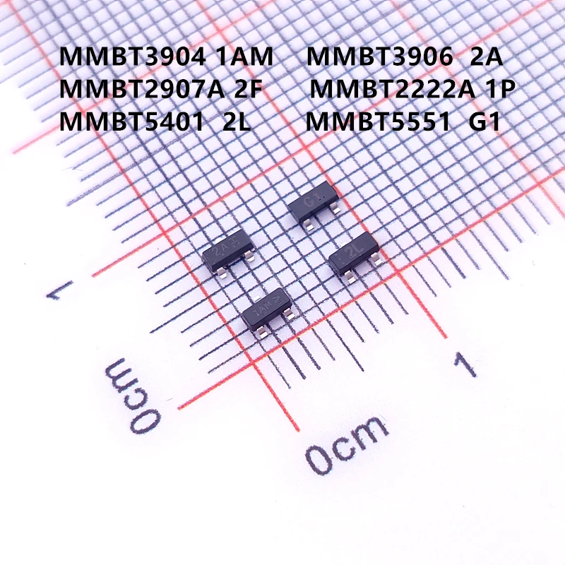 100Pcs-Lot-MMBT3904-MMBT3906-MMBT2907A-MMBT2222A-MMBT5401-MMBT5551-NPN ...