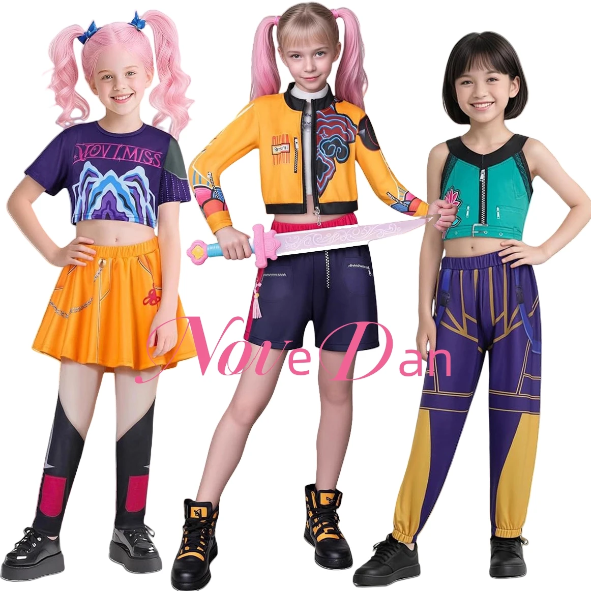 Rumi Zoey Mira Cosplay Costume Kids Girls Huntrix KDPop KPDH Cosplay ...