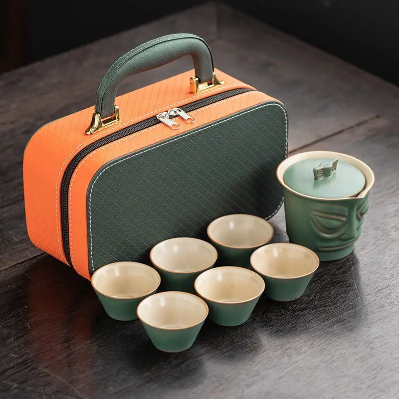 Portátil estilo chinês Travel Tea Set, Retro Sanxingdui, Minute Maid ...
