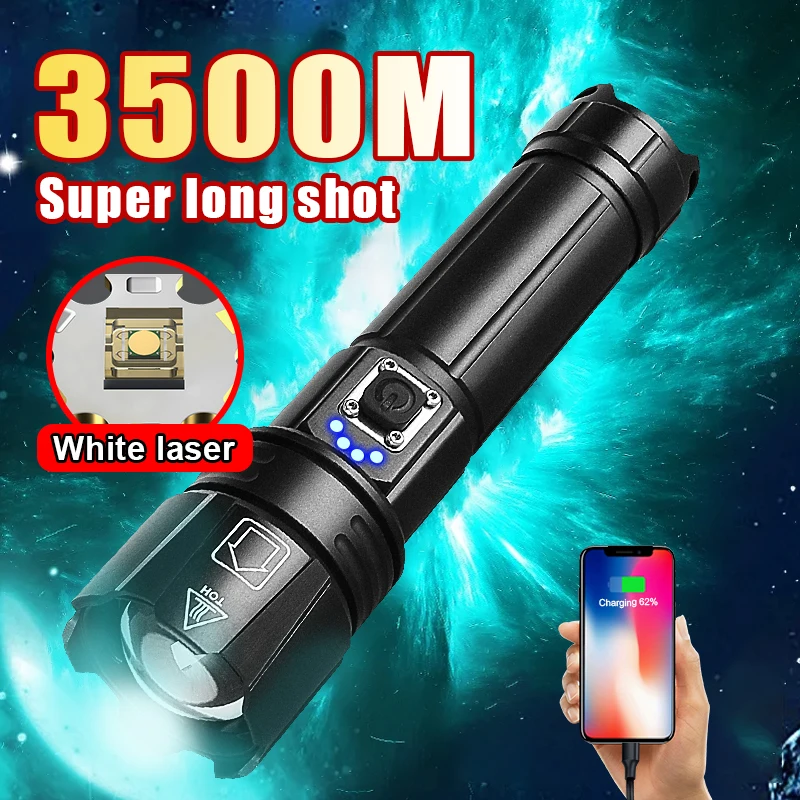 5000mAh-laser-LED-Flashlight-USB-Rechargeable-Torch-Lighting-3500M ...