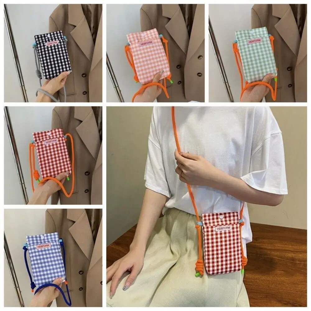 Women Small Grid Shoulder Bag INS Trend Small Bag Mobile Phone For ...