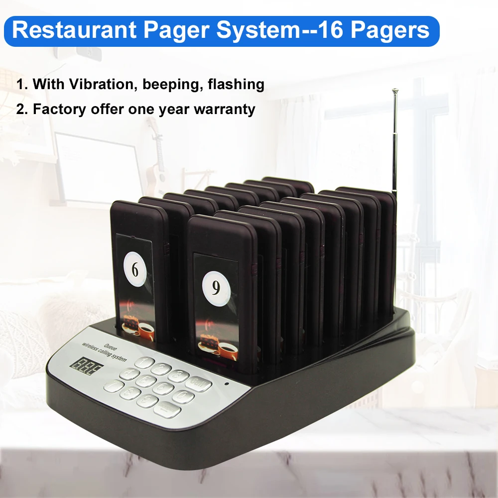 Fast-Shipping-Wireless-Restaurant-Pager-System-1-Keyboard-Transmitter ...