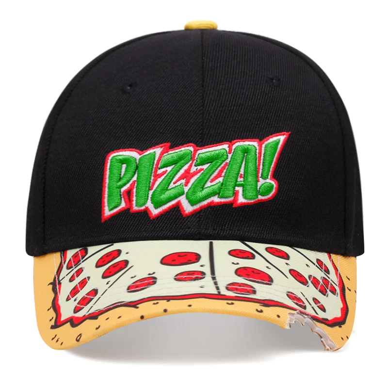 New-Design-Pizza-Brim-Baseball-Cap-Male-Fashion-Letter-Embroidery ...