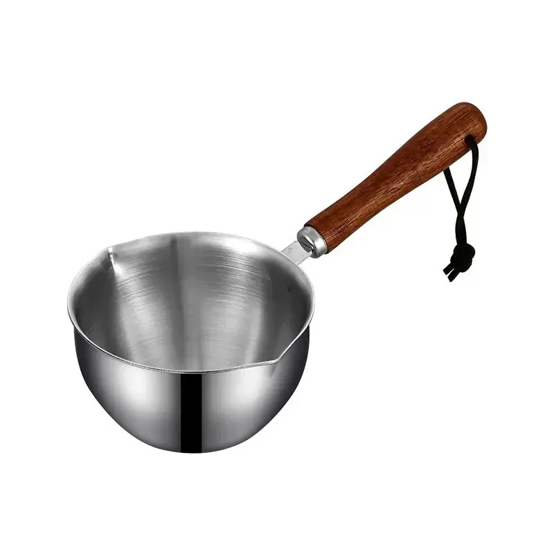 Hot-Oil-Pan-Sauce-Pan-Wood-Handle-Melting-Pot-Stainless-Steel-Small-Pot ...