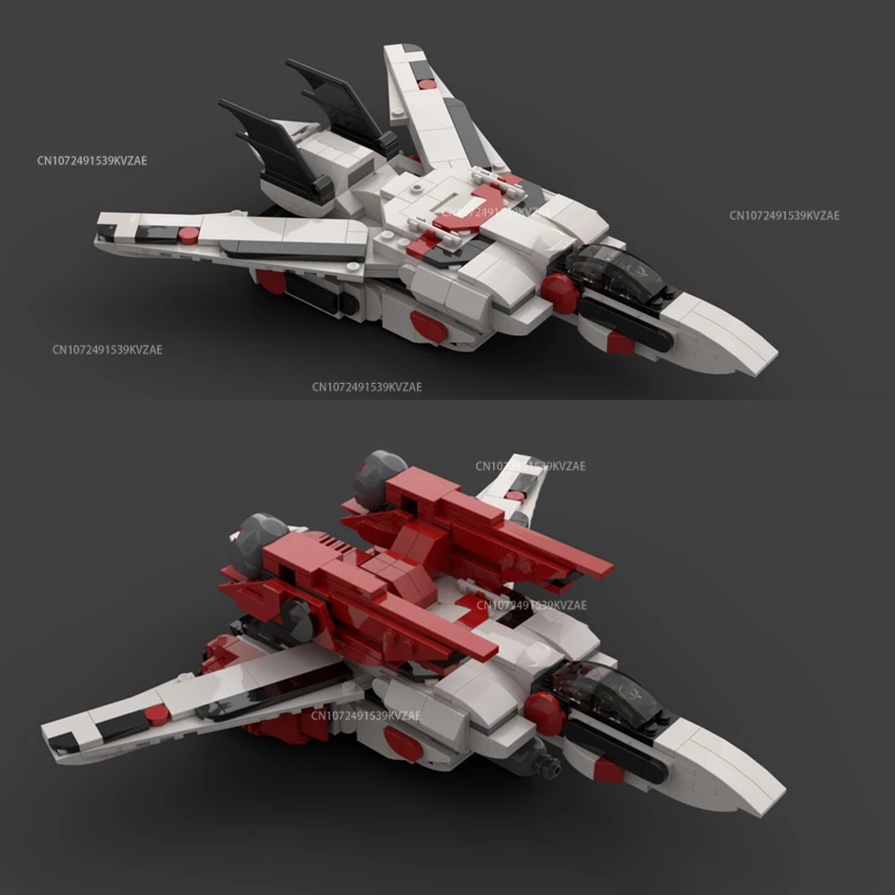 563PCS-Roboteced-Macrossed-Valkyrie-Red-Aircraft-Ship-Robotech-Building ...