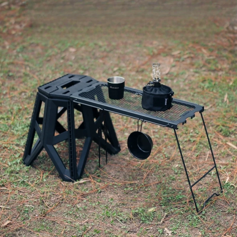 Outdoor-Folding-Table-Multifunctional-Grid-Table-Stool-Side-Hanging ...