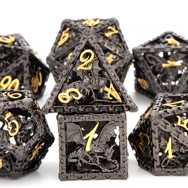 Hollow Metal Dnd Dice Set Dungeon And Dragon D&d D+d Dice D20 D12 D10 D ...