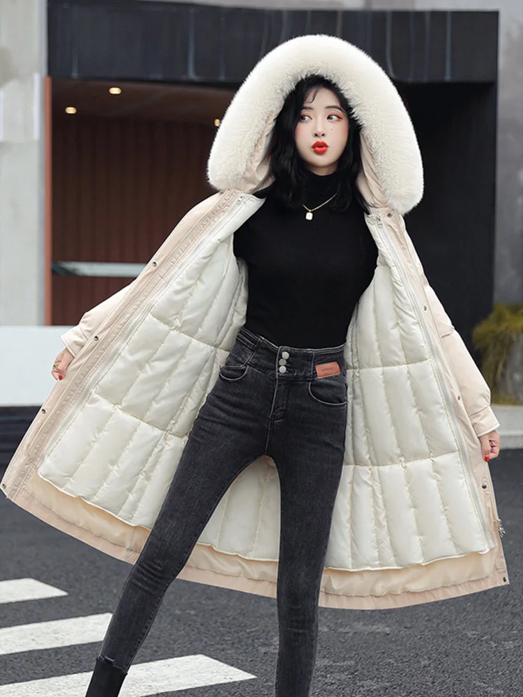 30-degrees-Slim-Hooded-Thick-Warm-Jacket-Female-Winter-Outwear-Jacket-parkas-Detachable-liner ...