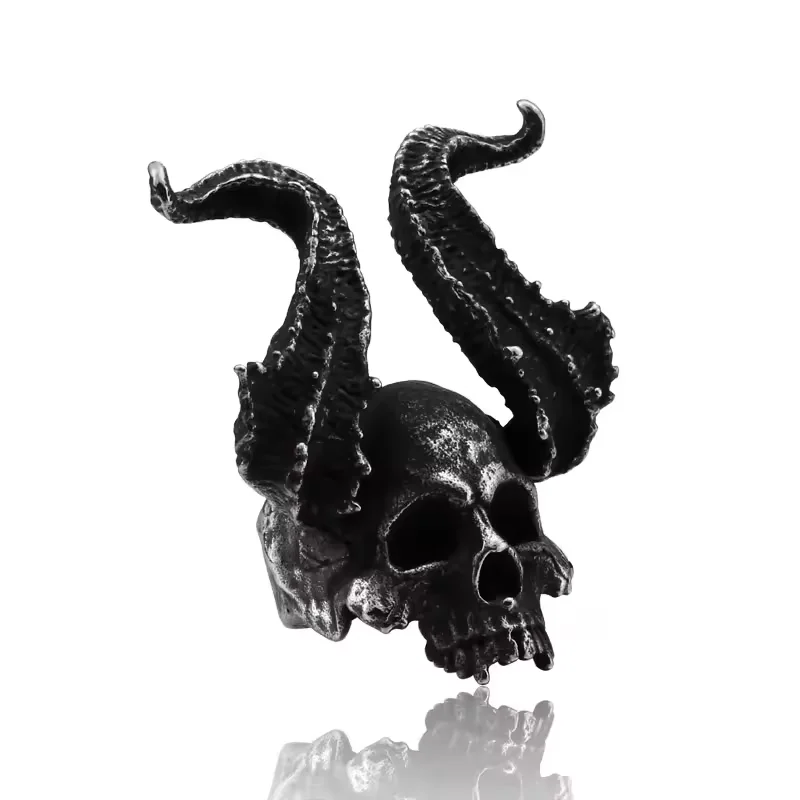 BEIER-2024-New-Arrival-Design-Satan-Skull-Long-Horn-Ring-Gothic-Heavy ...