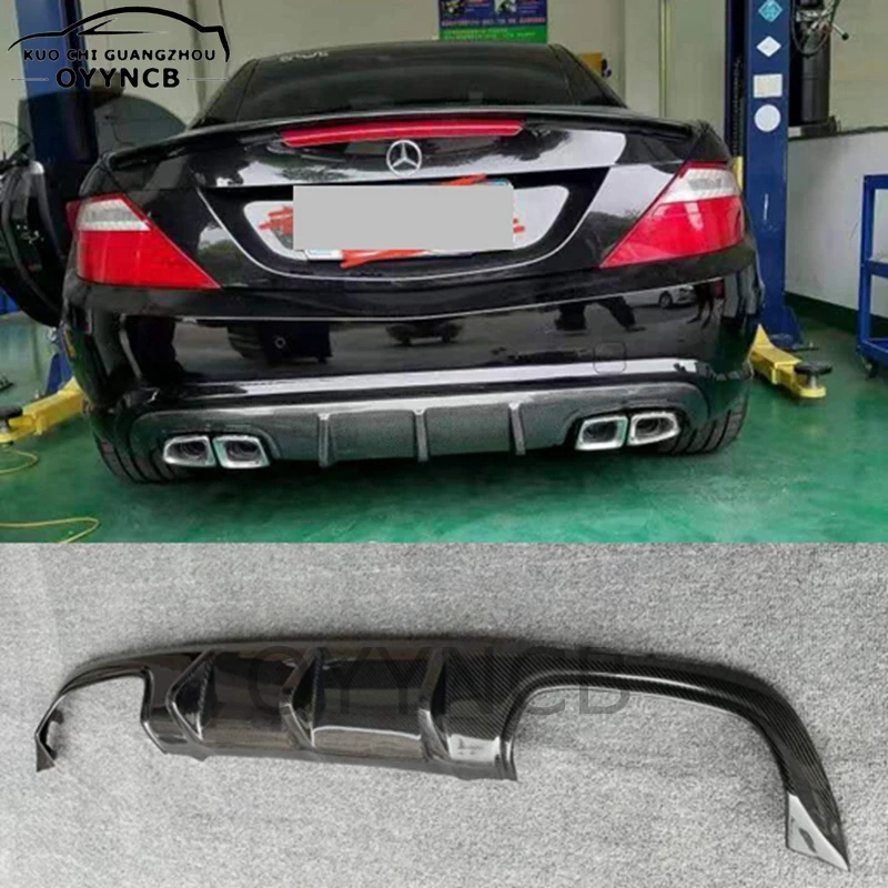 Carbon-fiber-Rear-Bumper-Lip-Spoiler-Diffuser-Cover-For-Benz-SLK-Class ...