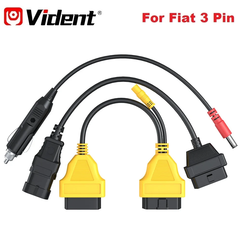 VIDENT-For-Fiat-3-Pin-to-16-Pin-OBD2-Connector-Adapter-3pin-Female ...