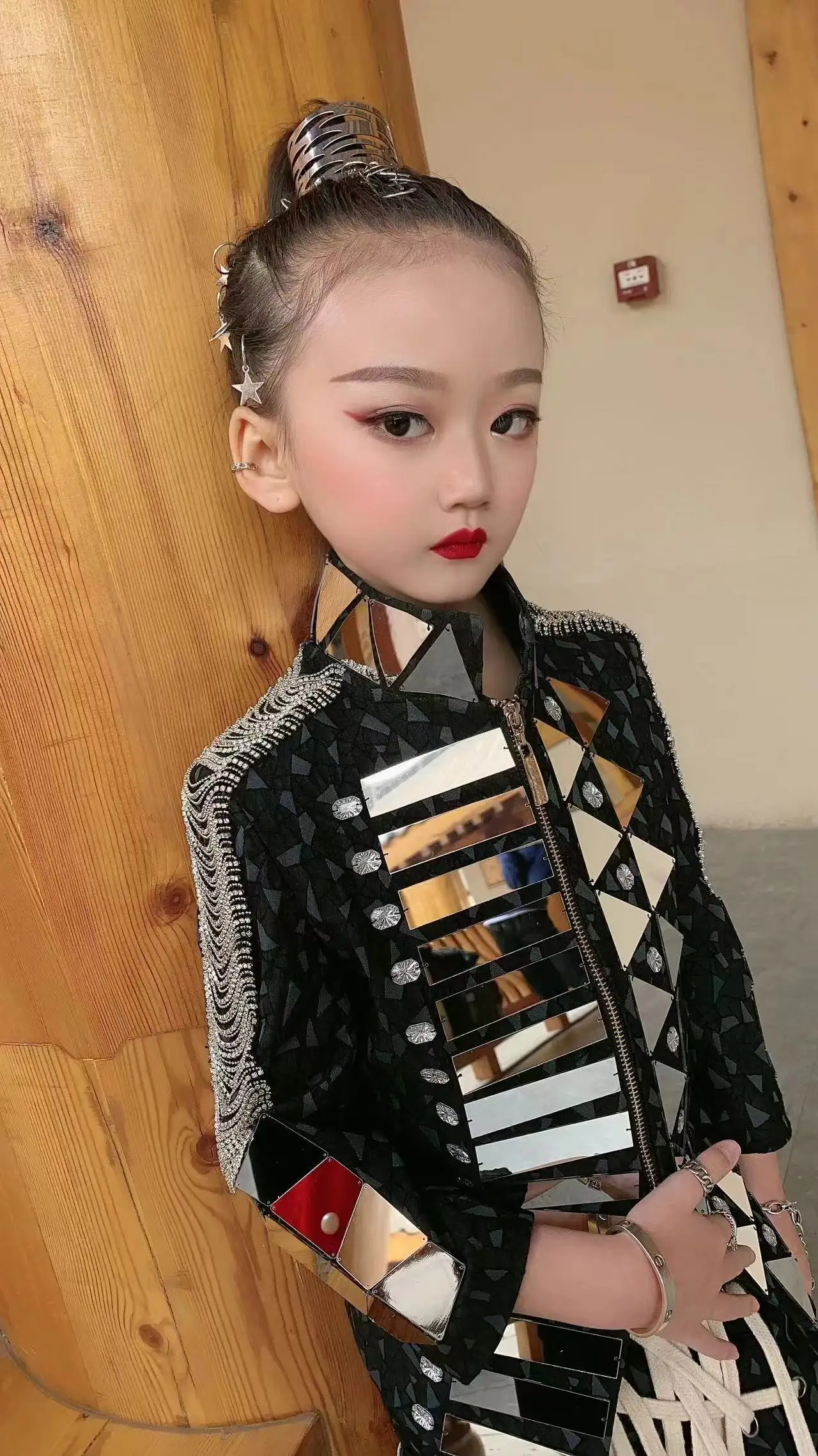 Customized-Baby-Girls-cool-Mirror-Lens-Jacket-Skirt-Costumes-Model-Walk ...