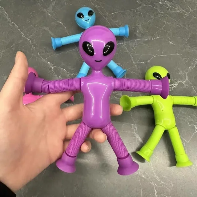 Funny Telescopic Alien Suction Cup Toys Kid Children Anti-stress ...