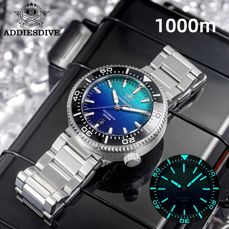 ADDIESDIVE Luxury Man Watch 8215 Automatic 1000M Waterproof Sapphire ...
