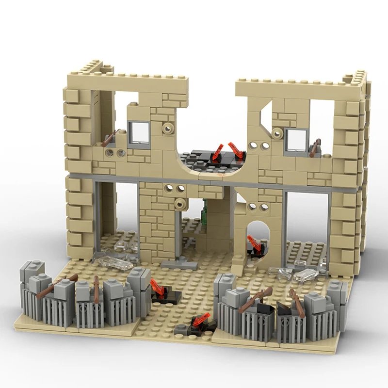 Military-Building-Block-Battlefield-Scene-Accessories-Ruins-Fortress ...